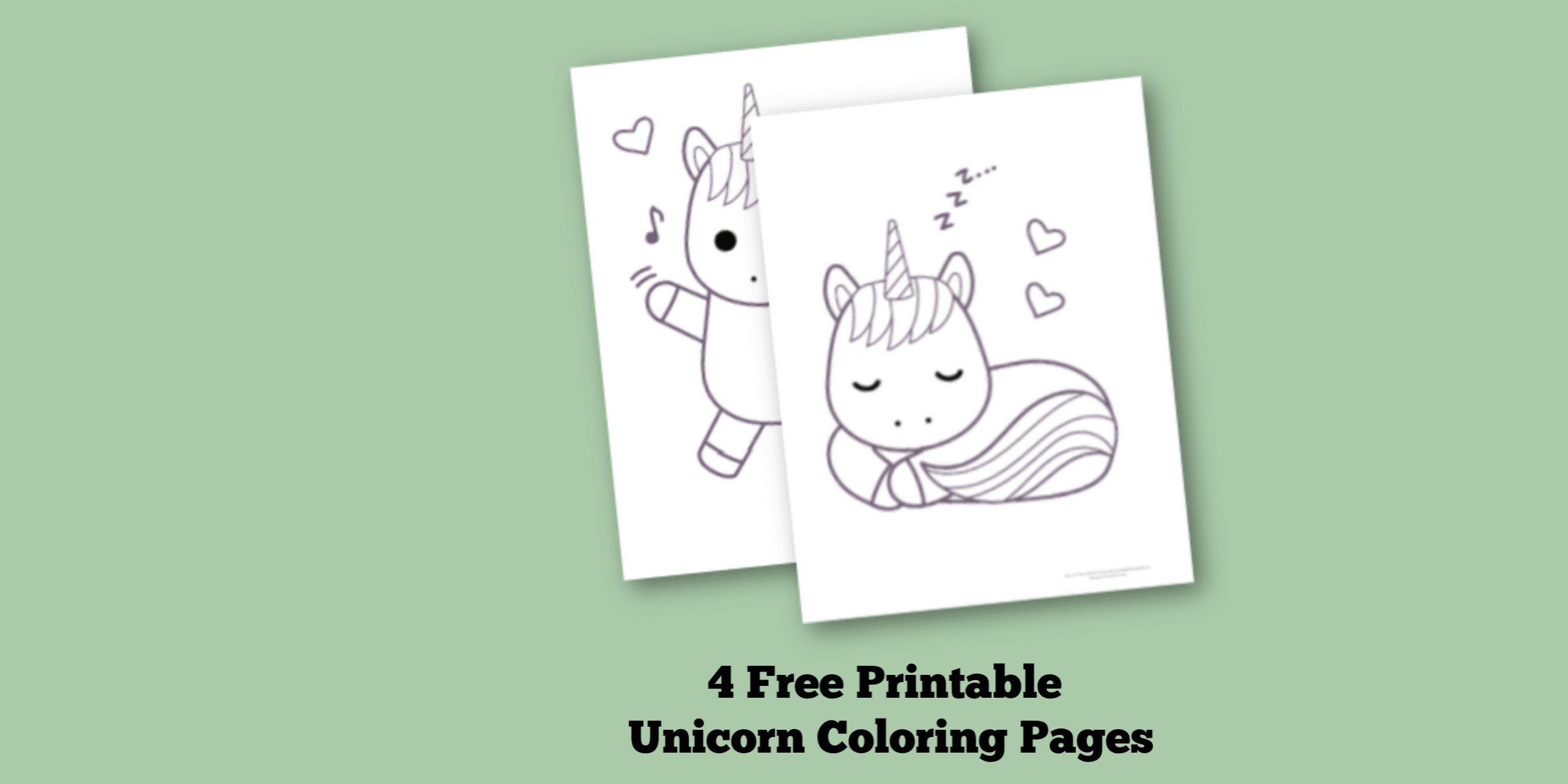 4 Free Printable Unicorn Coloring Pages for Kids