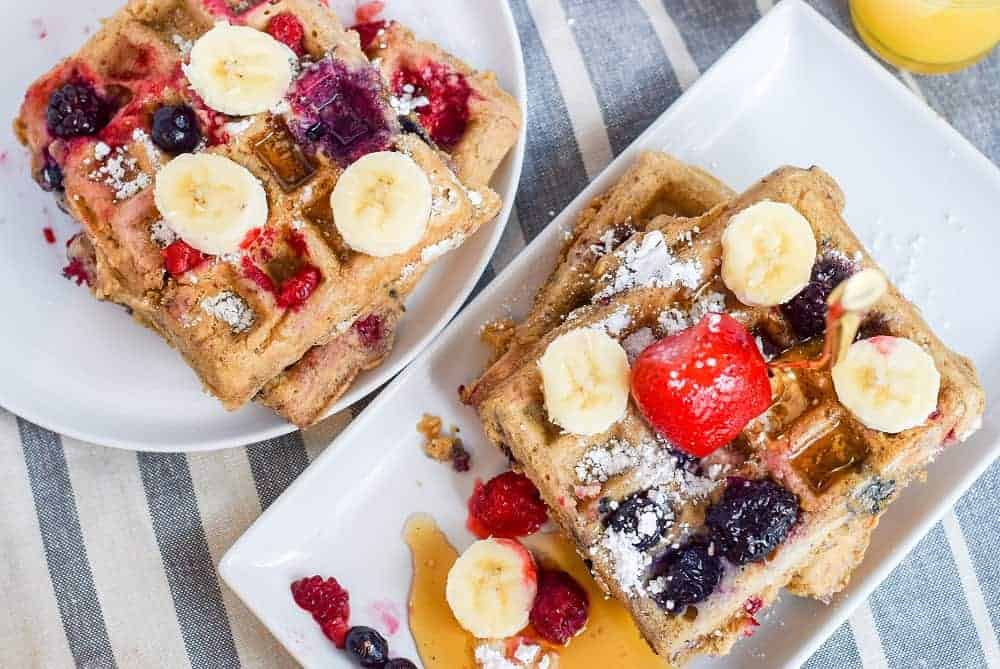 Waffles Recipes with Fruit: Bananas, Berries, and Applesauce