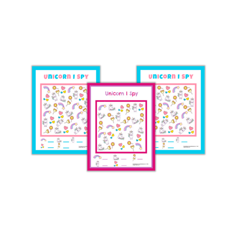 Free Printable Unicorn I Spy Worksheets