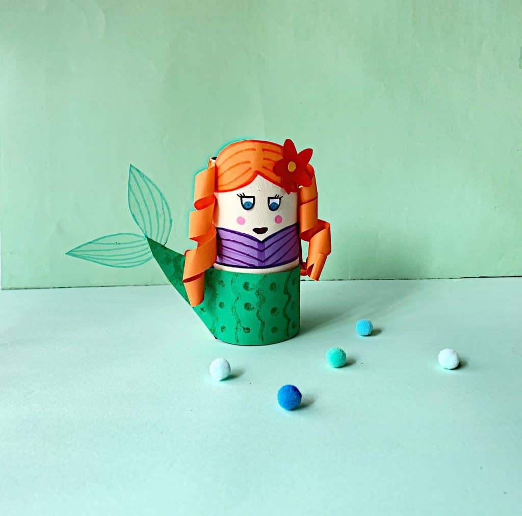 Mermaid Toilet Paper Roll Craft for Kids