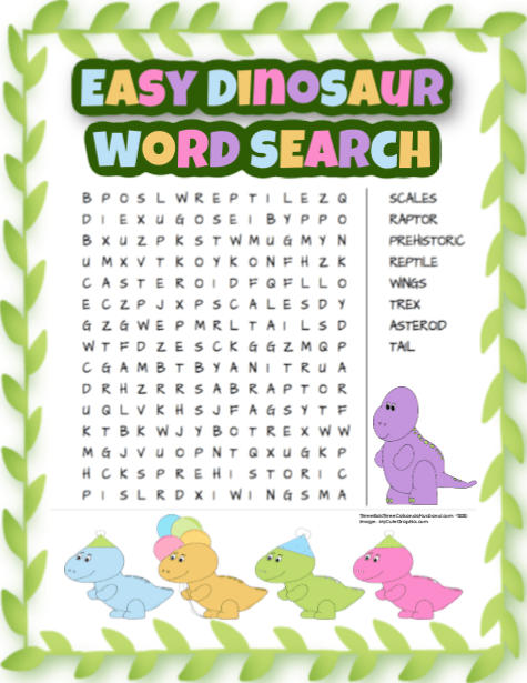 Free Printable Dinosaur Word Searches (Easy & Challenging)