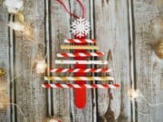 Paper Straw Christmas Tree Ornament Craft