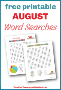 Free Printable August Word Searches (2026)