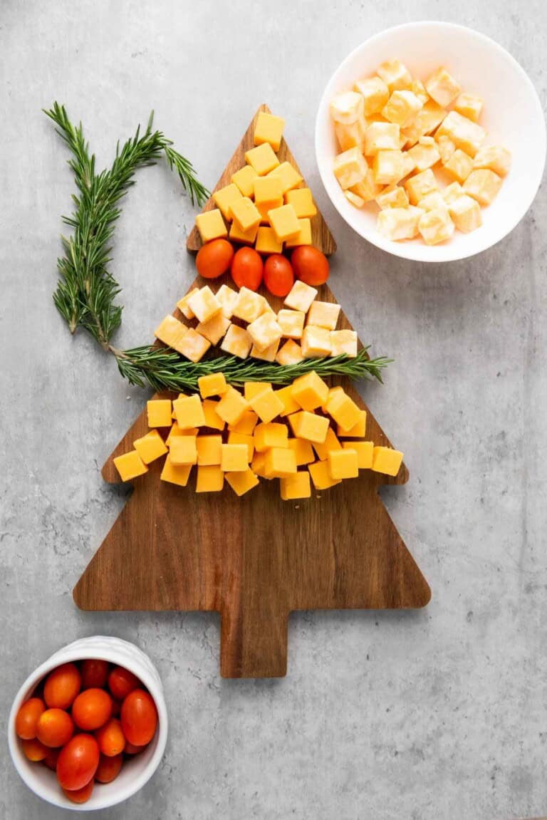 Christmas Tree Cheese Board - Three Kids, Three Cats, and a Husband