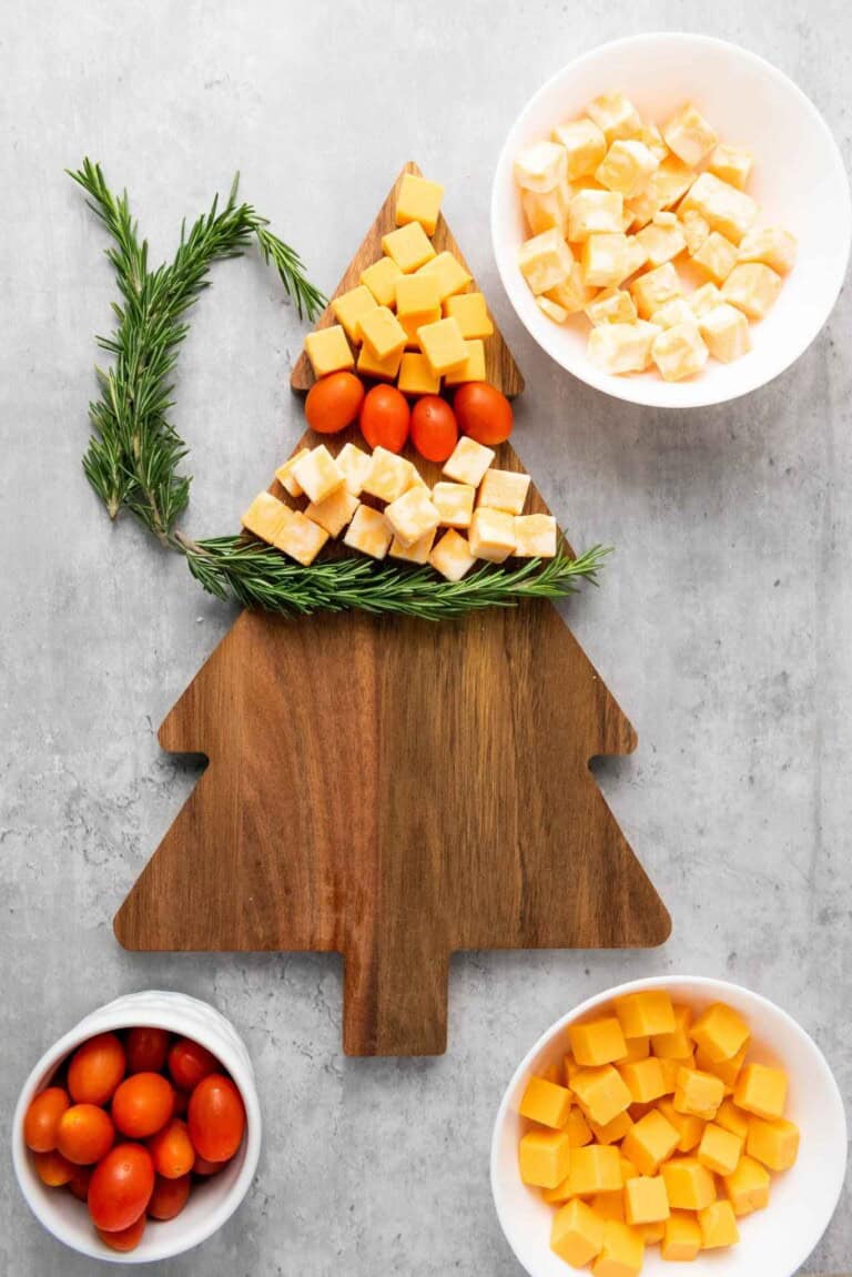 Christmas Tree Cheese Board - Three Kids, Three Cats, and a Husband