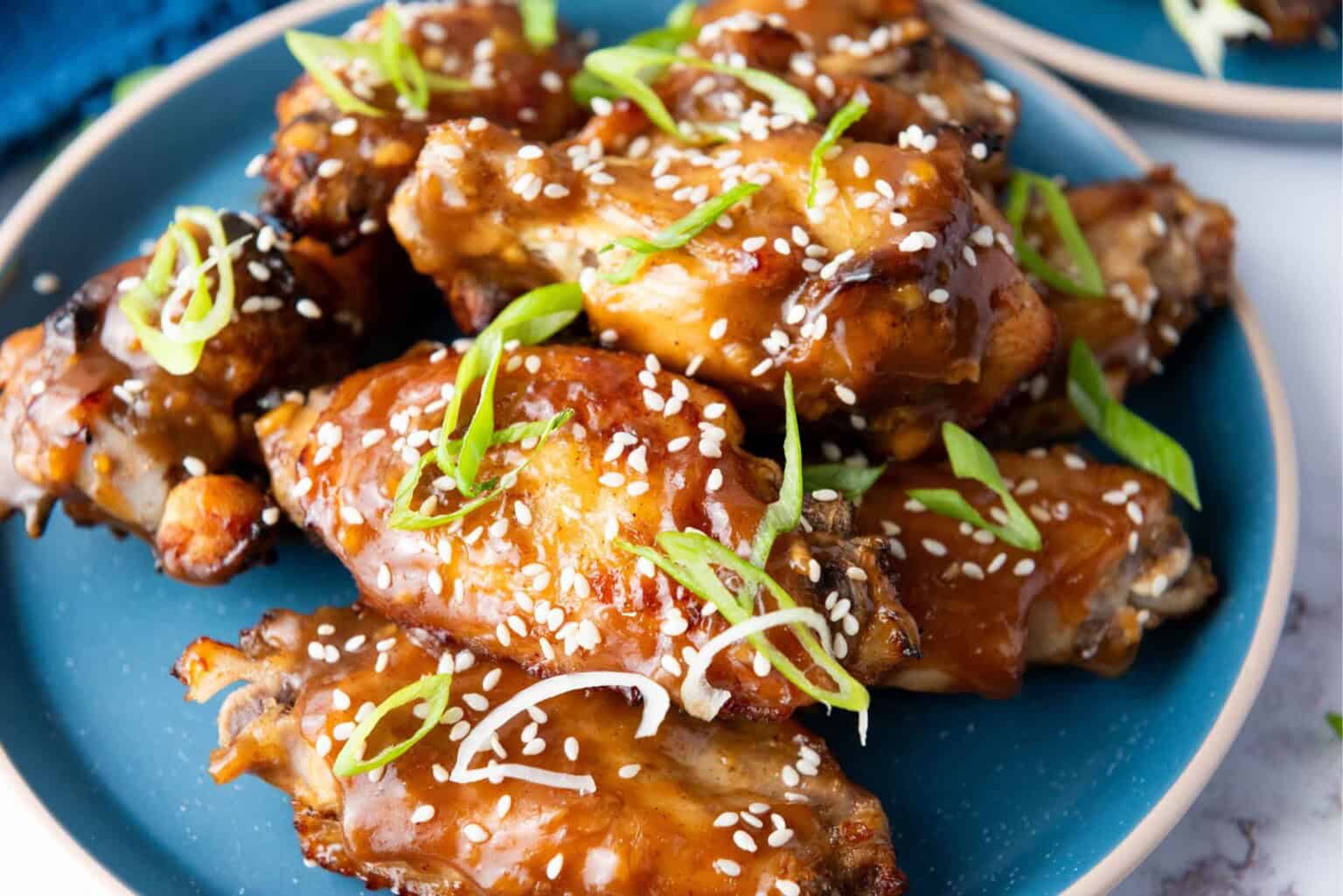 Baked Asian Sticky Chicken Wings - Three Kids, Three Cats, and a Husband