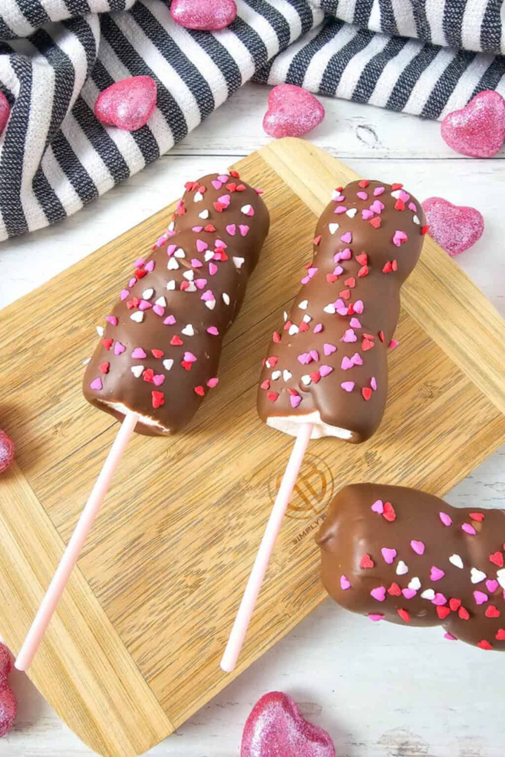 No-Bake Chocolate Marshmallow Sticks - Three Kids, Three Cats, and a ...